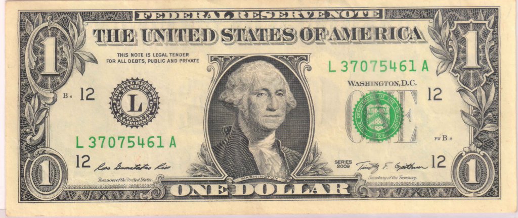 Usa - 1 dollar L , California used currency notes - KB Coins & Currencies