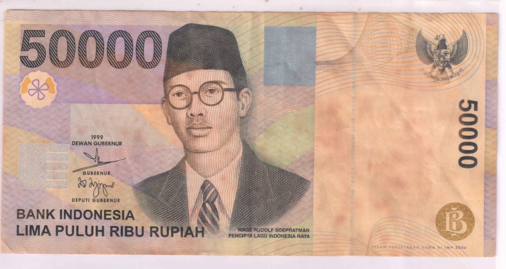 Indonesia - 50000 rupiah 1999 used currency note - KB Coins & Currencies