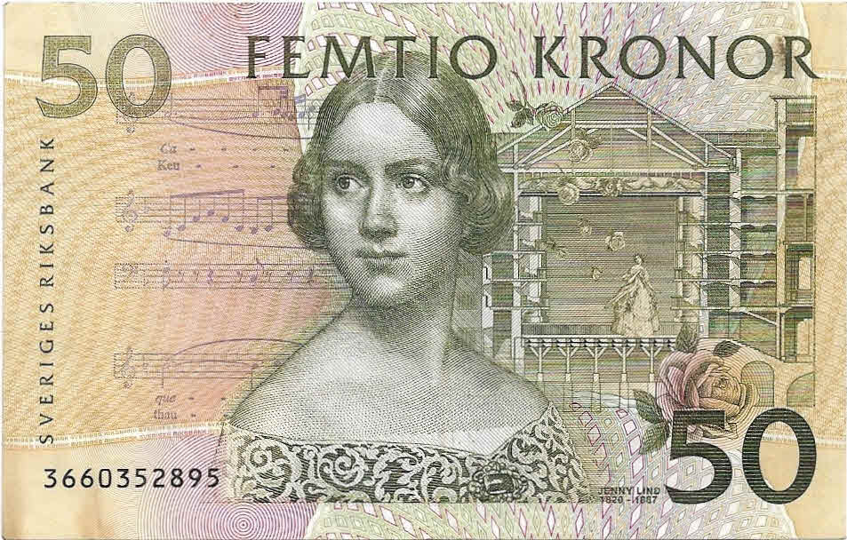SWEDEN – 50 KRONOR 1991 Vf currency note - KB Coins & Currencies