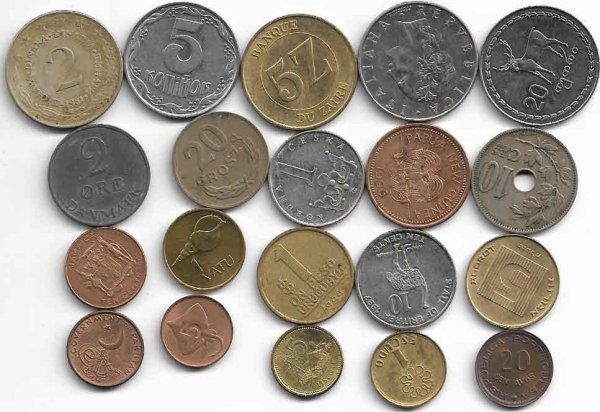 World - 20 different country coins - KB Coins & Currencies