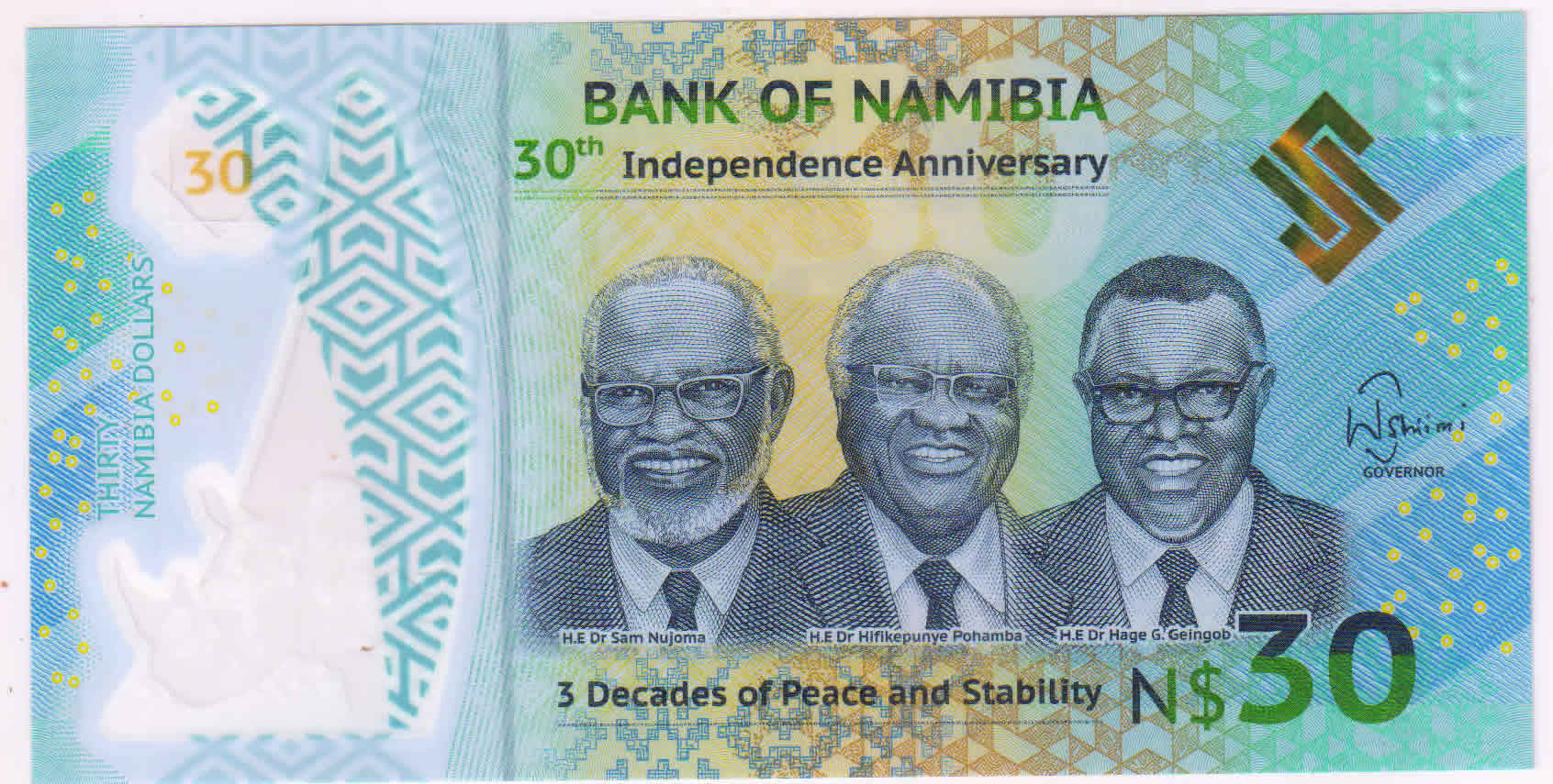 Namibia - 30N$ 2020 polymer unc currency note - KB Coins & Currencies