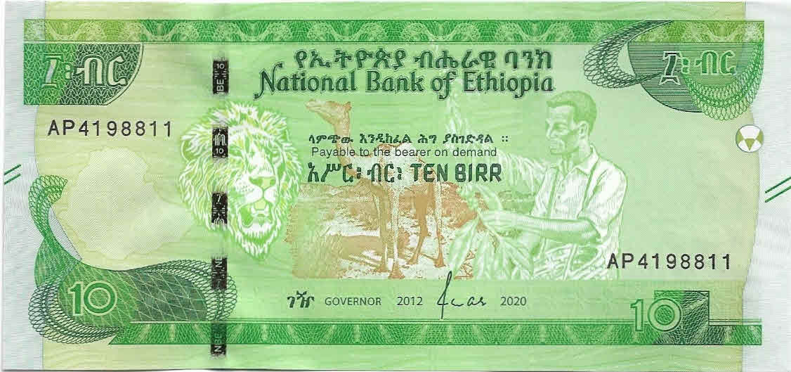 Ethiopia - 10 birr 2020 , unc currency note - KB Coins & Currencies