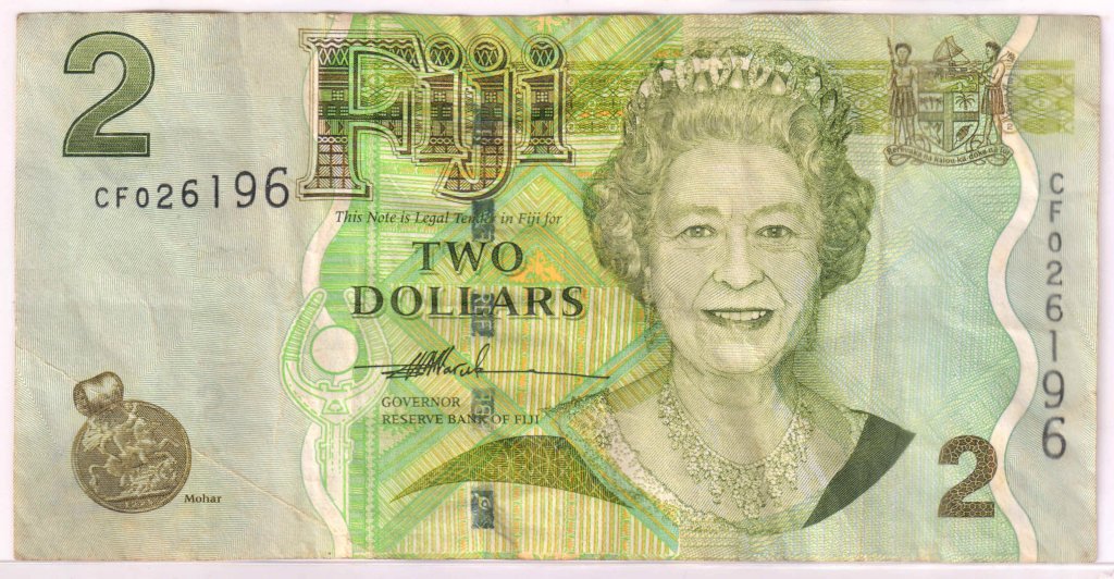 Fiji - 2 dollars 2007 - 2011 vf currency note - KB Coins & Currencies