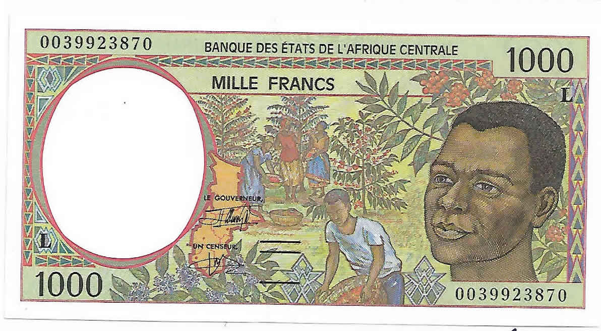 Gabon / Central African states 1000 frs unc currency note - KB Coins ...