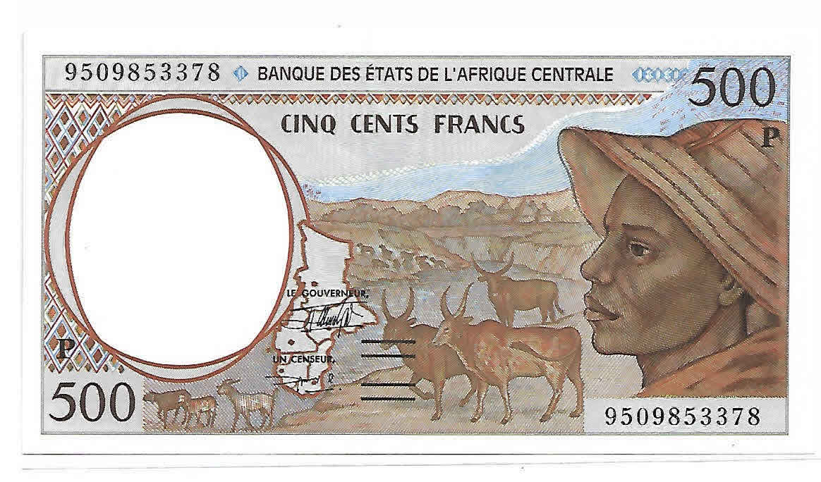 Chad P / Central African states 500 frs unc currency note - KB Coins ...