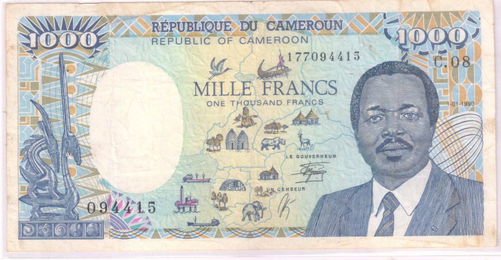 Cameroon – 1000 francs , 1985 scarce currency note - KB Coins & Currencies