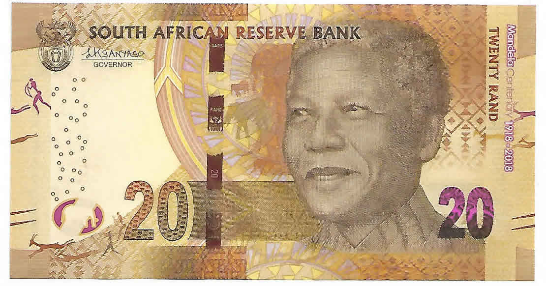 South Africa - 20 rand 2018 unc currency note - KB Coins & Currencies