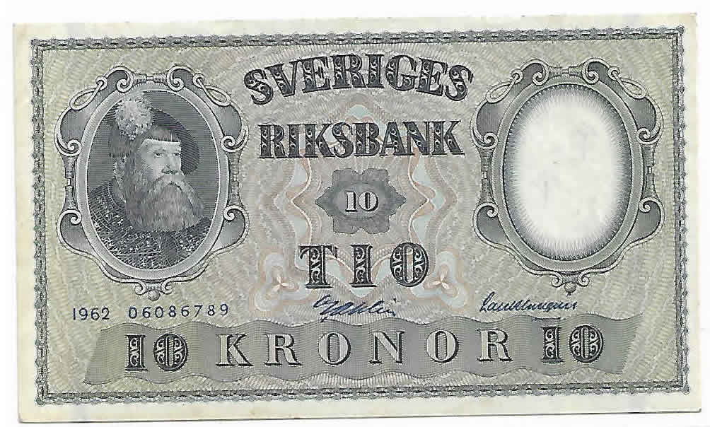 Sweden 10 kronor 1950 vf currency note - KB Coins & Currencies