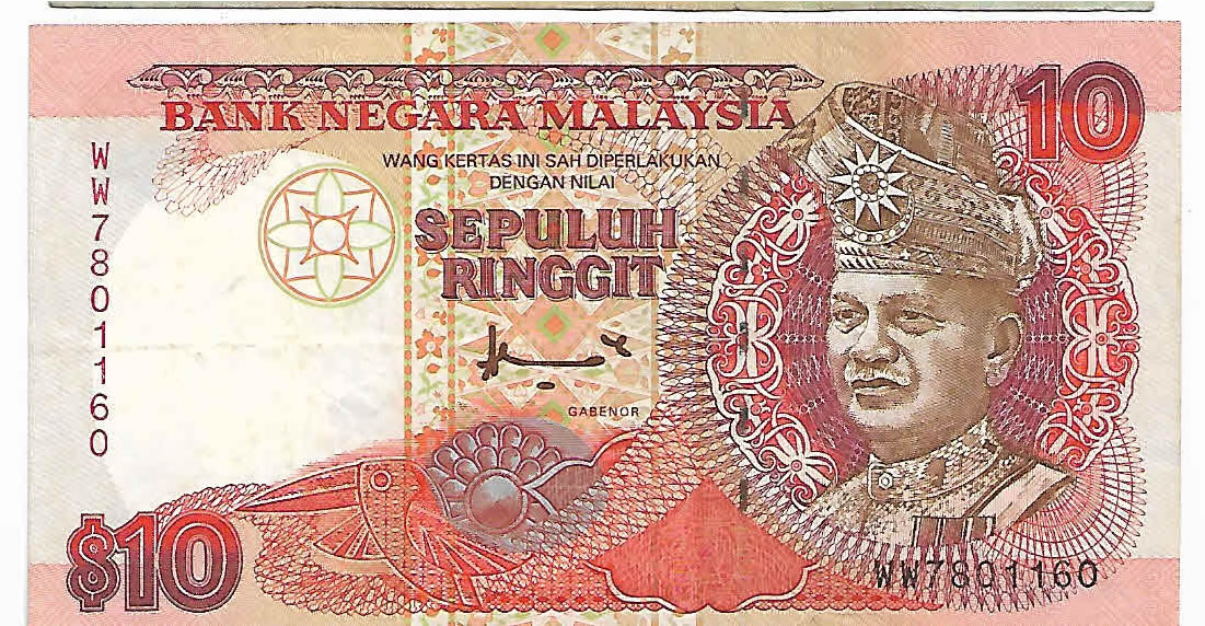 Malaysia -10 ringgit 1983 - 84 used currency note - KB Coins & Currencies