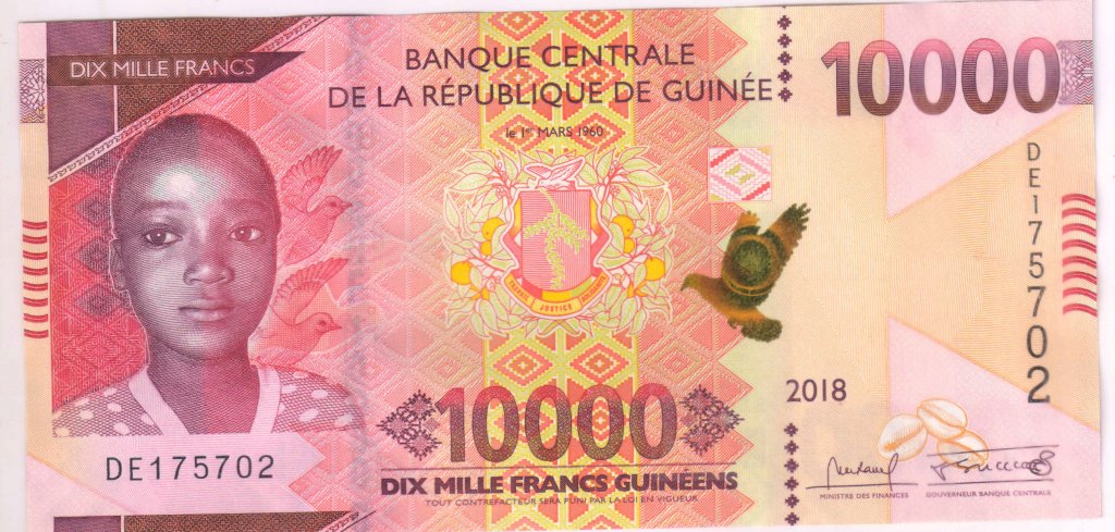 Guinea - 10000 Francs 2018 unc currency note - KB Coins & Currencies