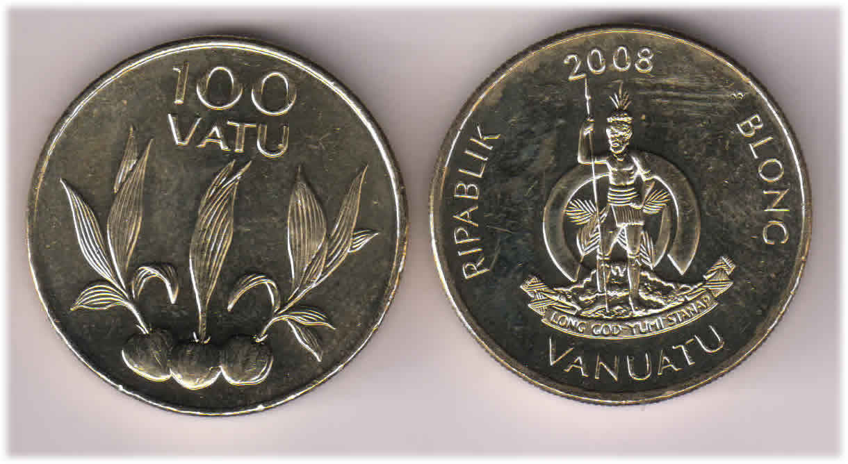 Vanuatu – 100 vatu 2008 unc coin - KB Coins & Currencies