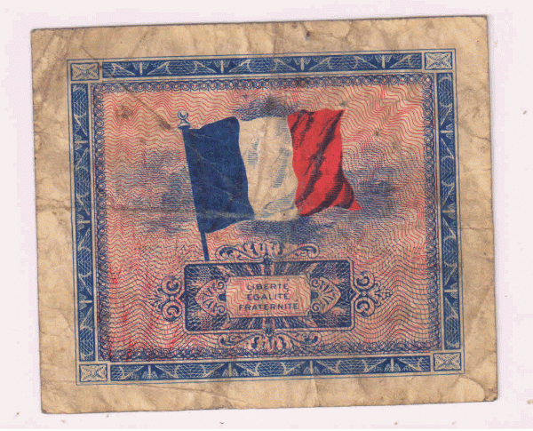 France - 5 francs allied military issue 1944 WW II used currency note ...