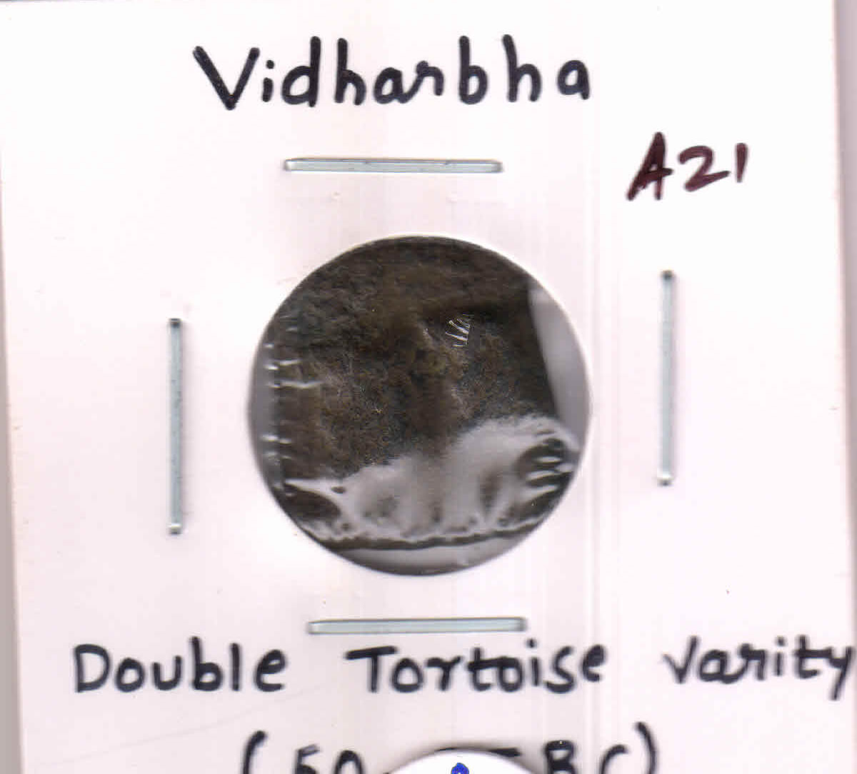 Vidharbha - 75 - 50 bc Tortoise coin A21 - KB Coins & Currencies
