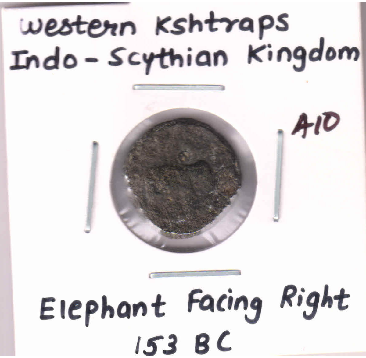 Western Kshtraps , Indo Scythian kingdom , 153 bc elephant coin A10 ...