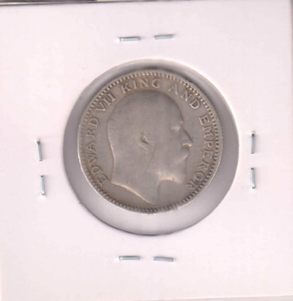 Br. India - Edward 1/2 rupee 1909 silver coin - KB Coins & Currencies