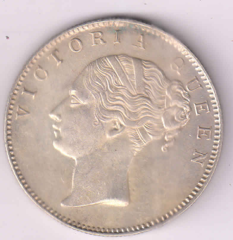 East India co. - 1 rupee 1840 continue legend 19 berries, Bombay Xf ...