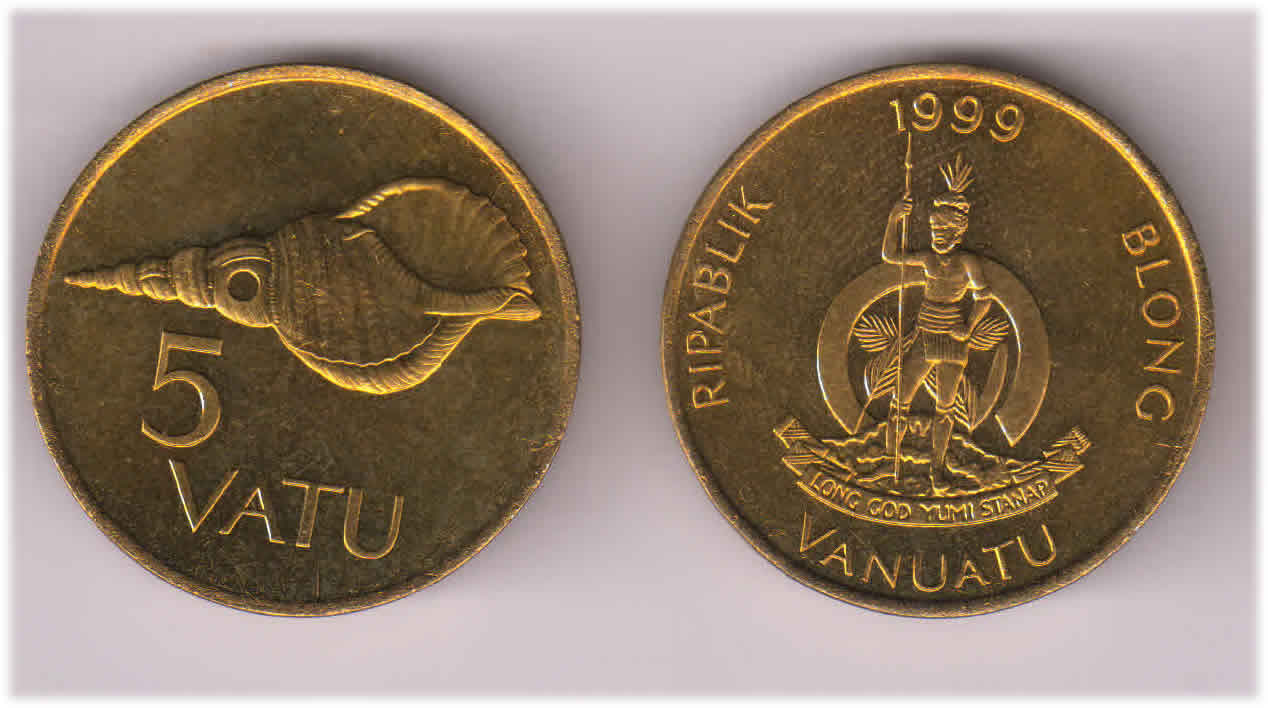 Vanuatu - 5 vatu 2002 unc coin - KB Coins & Currencies