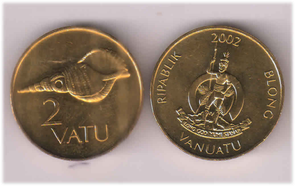 Vanuatu 2 vatu 1990 aunc coin - KB Coins & Currencies