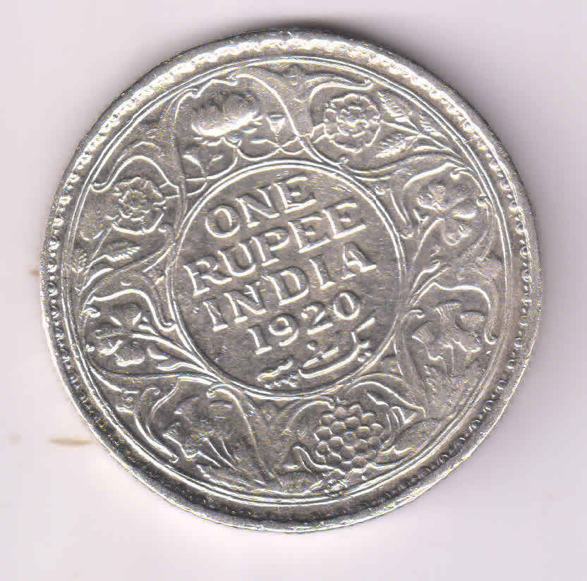 Br. India - George V , rupee 1920 vf+ silver coin - KB Coins & Currencies