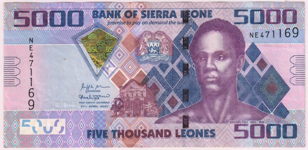 SIERRA LEONE - 5000 Leones 2021 used currency note - KB Coins & Currencies