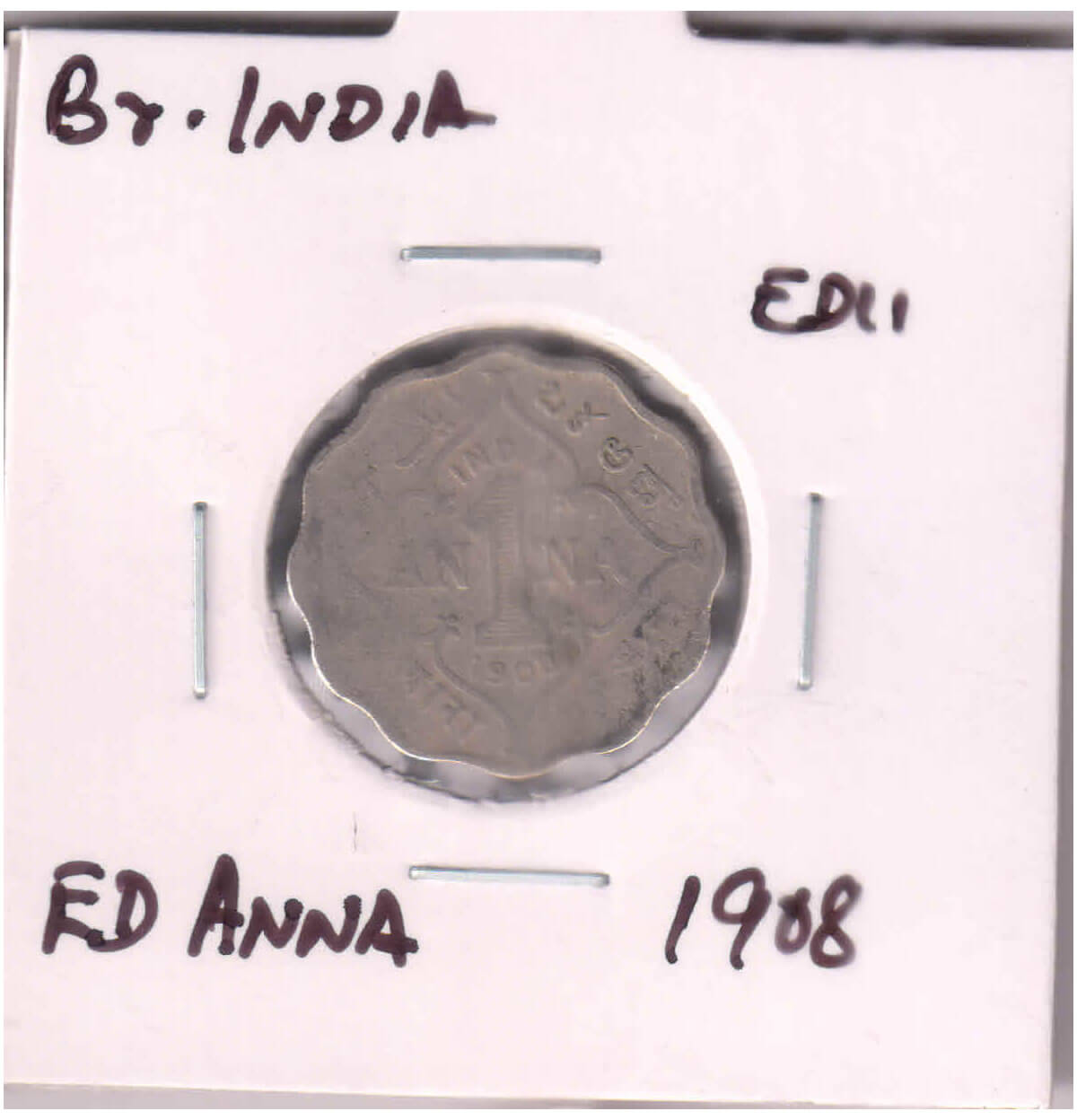 Br. India - 1 anna Edward VII , 1908 , coin Ed11 - KB Coins & Currencies