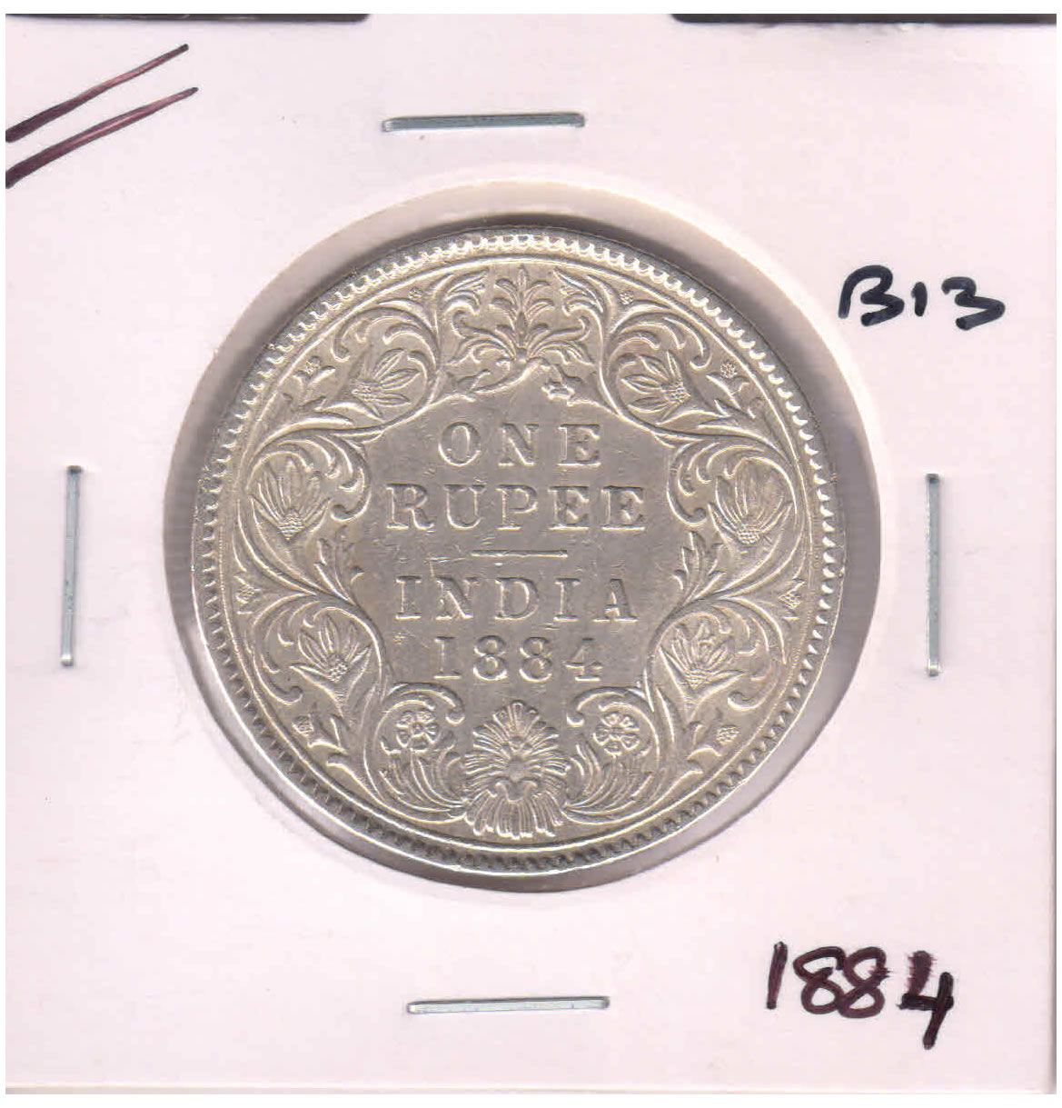 India British - rupee 1884 silver coin B13 - KB Coins & Currencies