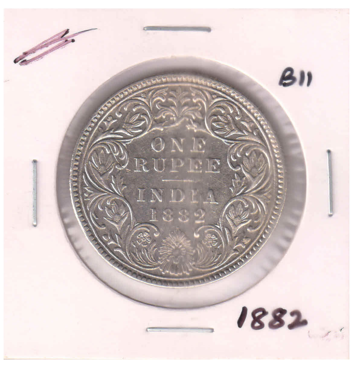 India British - rupee 1882 silver coin B11 - KB Coins & Currencies