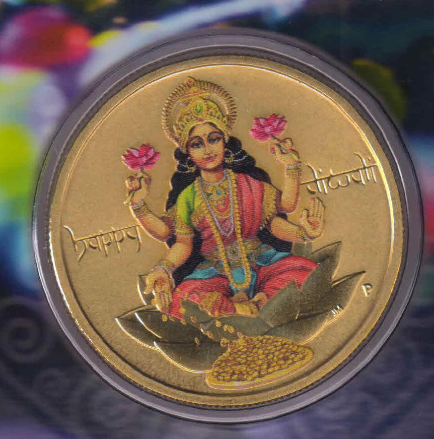 Tuvalu - 1 dollar 2017 Happy Diwali commemorative issue coin with ...