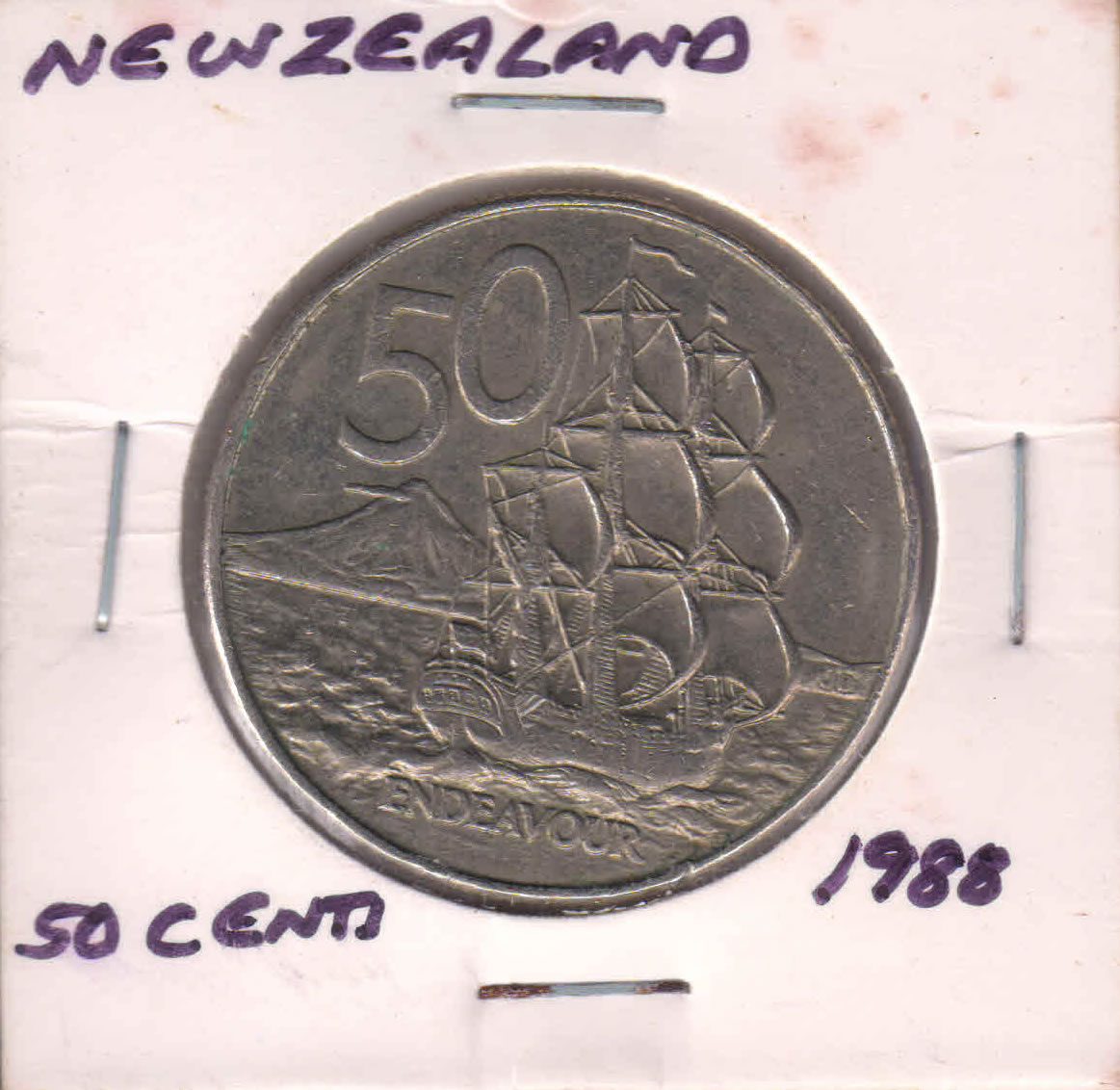New Zealand 50 cents 1988 vf coin - KB Coins & Currencies