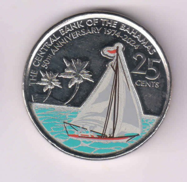 Bahamas Island - 25 cents 2024 colour unc coin - KB Coins & Currencies