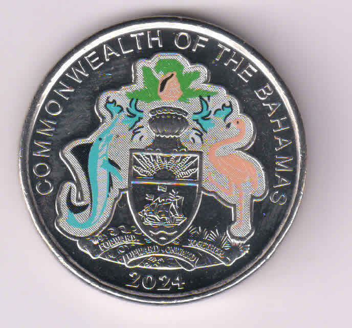 Bahamas Island - 25 cents 2024 colour unc coin - KB Coins & Currencies