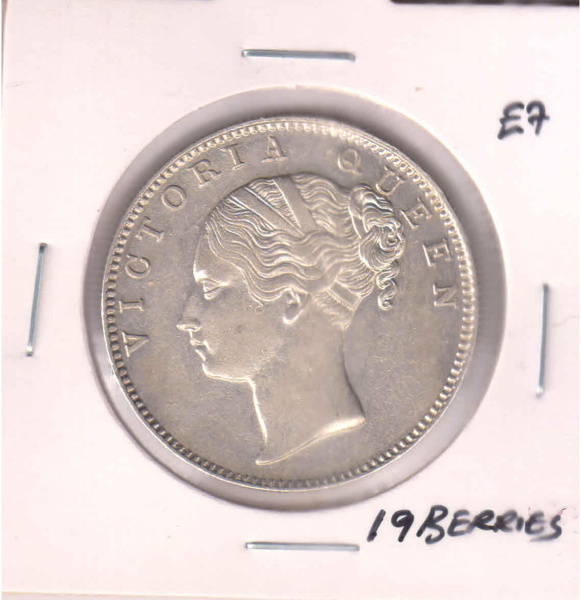 Br. India - 1 rupee 1840 continue legend 19 berries Xf coin E7 - KB ...