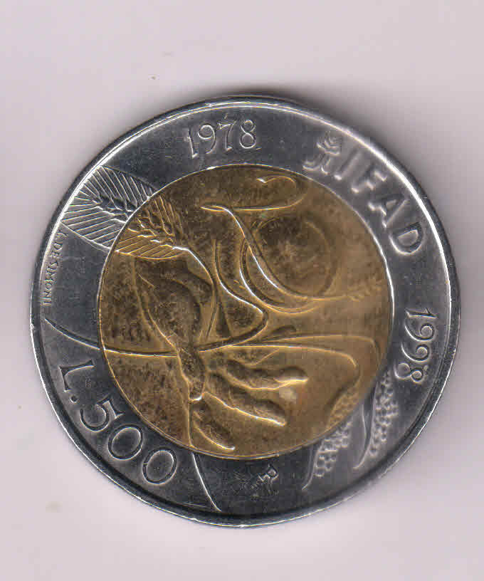 Italy 500 lire bimetal coin - KB Coins & Currencies