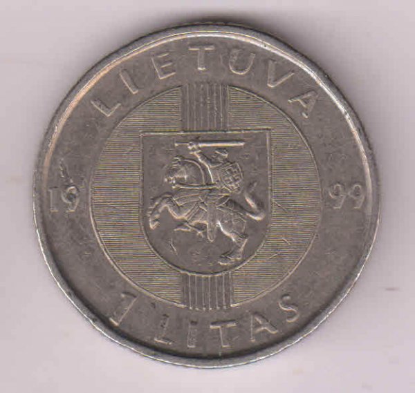 Lithuania litas commemorative 1999 vf coin - KB Coins & Currencies