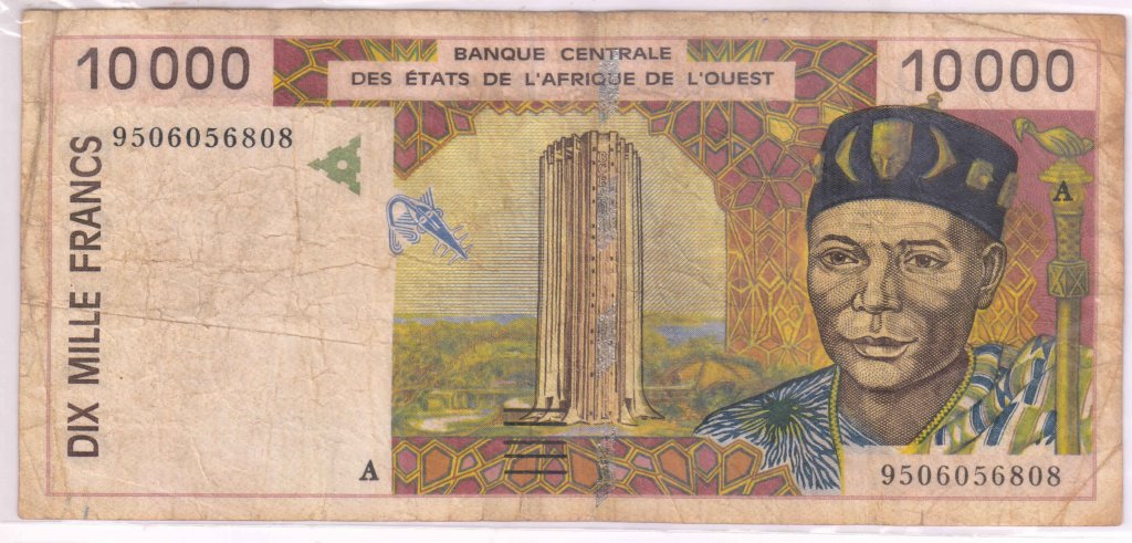 IVORY COAST - West African States - 10000 Francs 1992 -2001currency ...