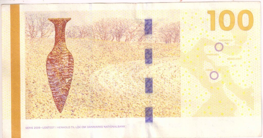 Denmark 100 Kroner 2009-2015 , Danish Bridges and Antiquities. Type 1 ...