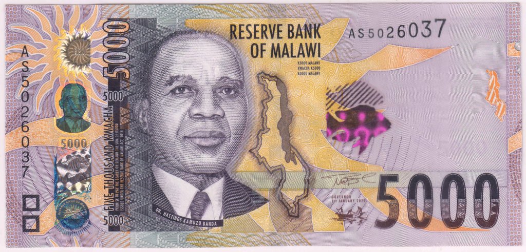 Malawi 5000 kwacha 2022 unc currency note - KB Coins & Currencies