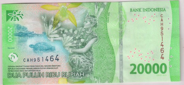 Indonesia - 20000 rupia 2022 unc currency note - KB Coins & Currencies