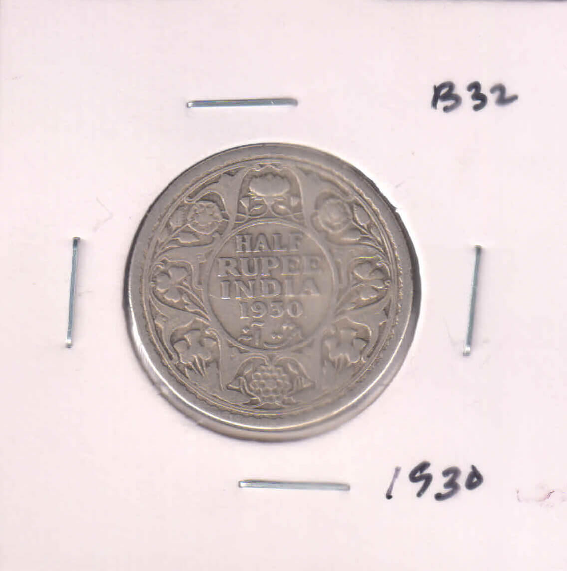 Br. India 1/2 rupee 1930 scarce year silver coin B32 - KB Coins ...
