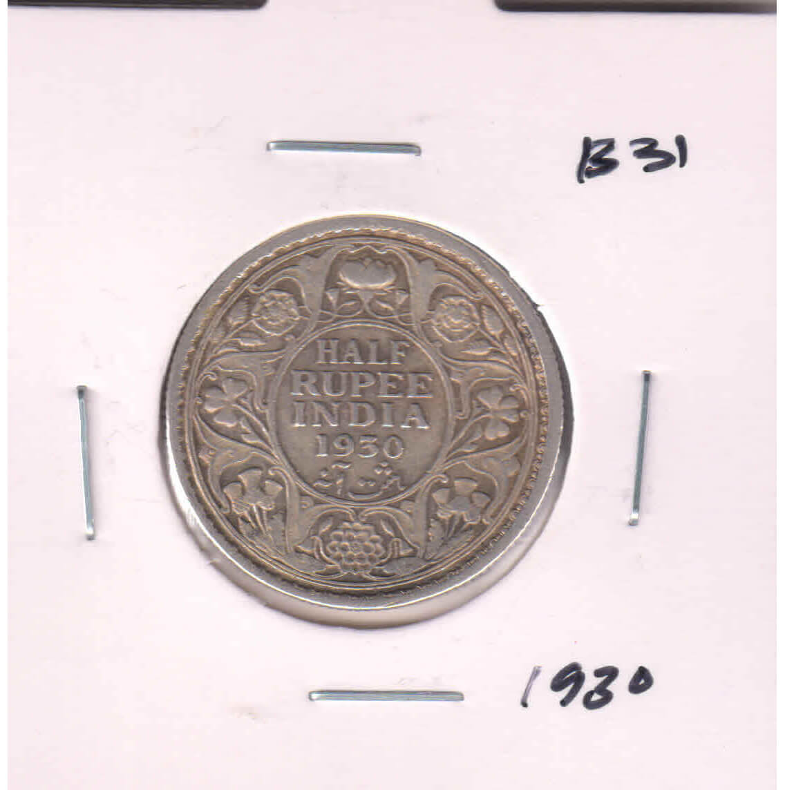 Br. India 1/2 rupee 1930 scarce year silver coin B31 - KB Coins ...