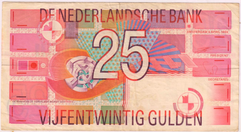 Netherlands - 25 gulden vf currency note - KB Coins & Currencies