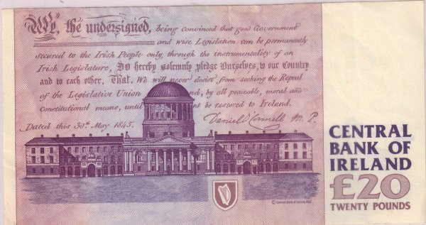 Ireland 20 pounds 1998 vf currency note - KB Coins & Currencies
