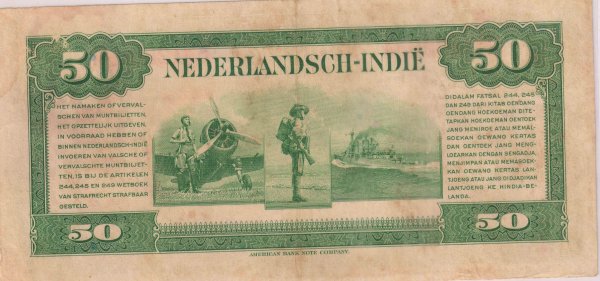 Netherlands - 50 gulden 1943 vf- scarce currency note - KB Coins ...
