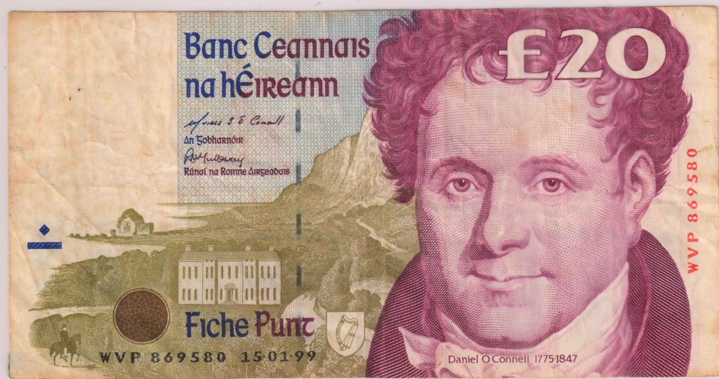 Ireland 20 pounds 1999 vf currency note - KB Coins & Currencies