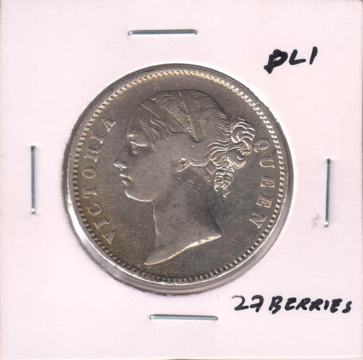 East India co. rupee 1840 divided legend 27 berries silver coin DL1 ...