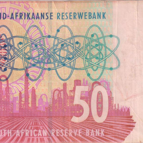 South Africa - 50 rands vf currency note - KB Coins & Currencies