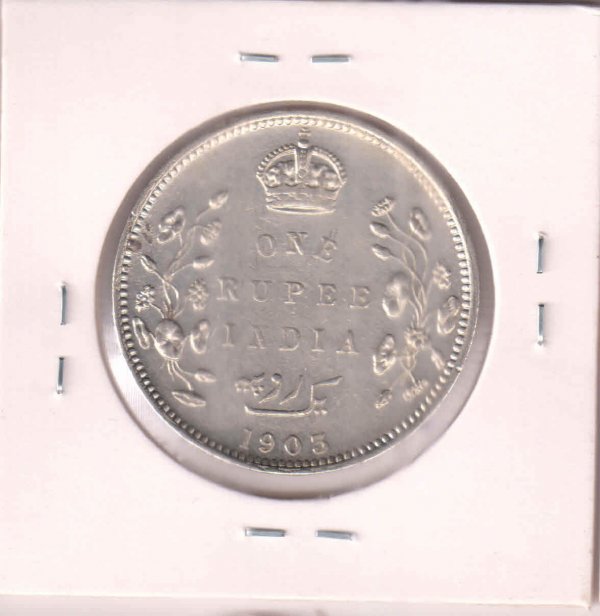 India British - Rupee 1903 "B" Raised Edward VII silver scarce coin E1 - KB Coins & Currencies