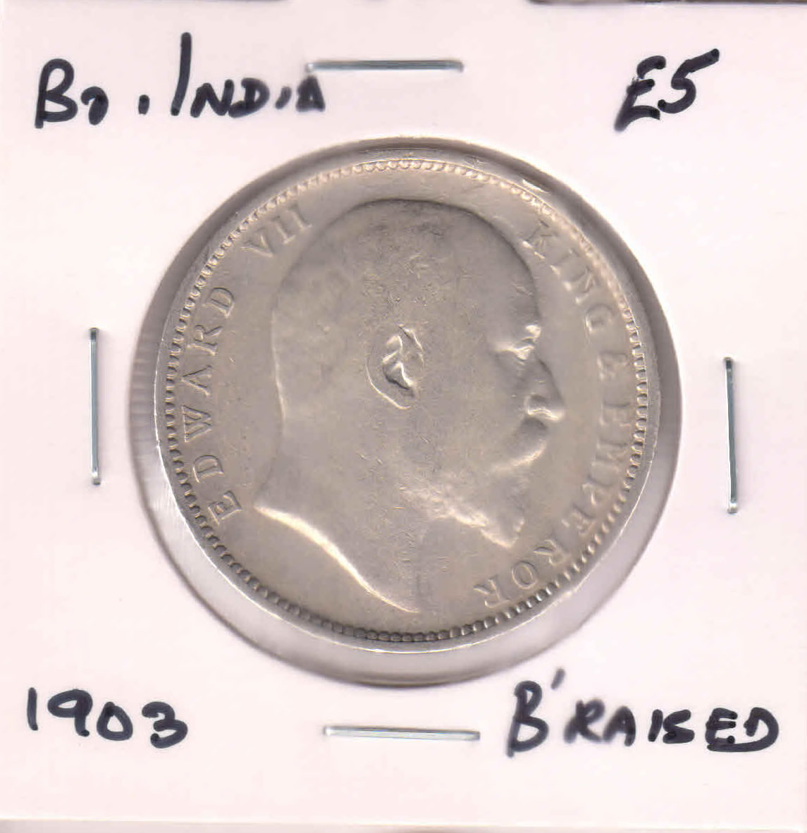 India British - Rupee 1903 "B" Raised Edward VII silver scarce coin E5 - KB Coins & Currencies