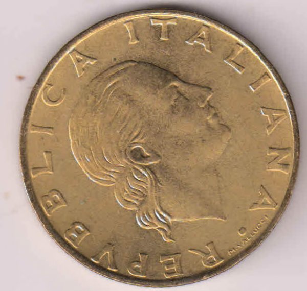 Italy - 200 lire Commemorative xf brass coin - KB Coins & Currencies