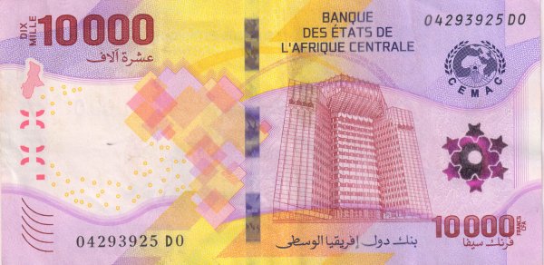 Central African states - 10000 CFA Frs 2022 Vf+ currency note - KB ...
